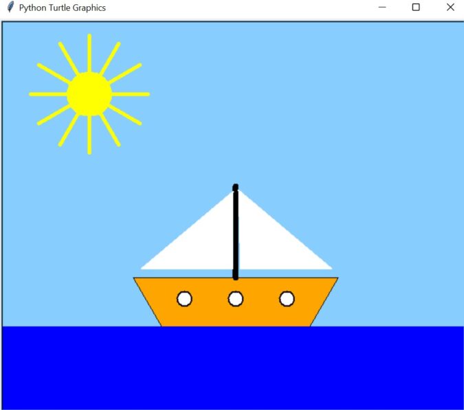 Draw a boat using Python Turtle – CopyAssignment