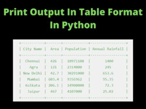 Print Output In Table Format In Python – CopyAssignment